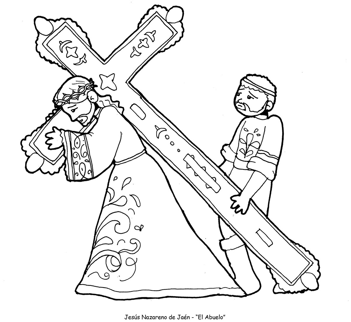 Imprime y colorea dibujos de Jesús en la Última Cena y con la cruz Imprime y colorea dibujos de Jesús en la Última Cena y con la cruz