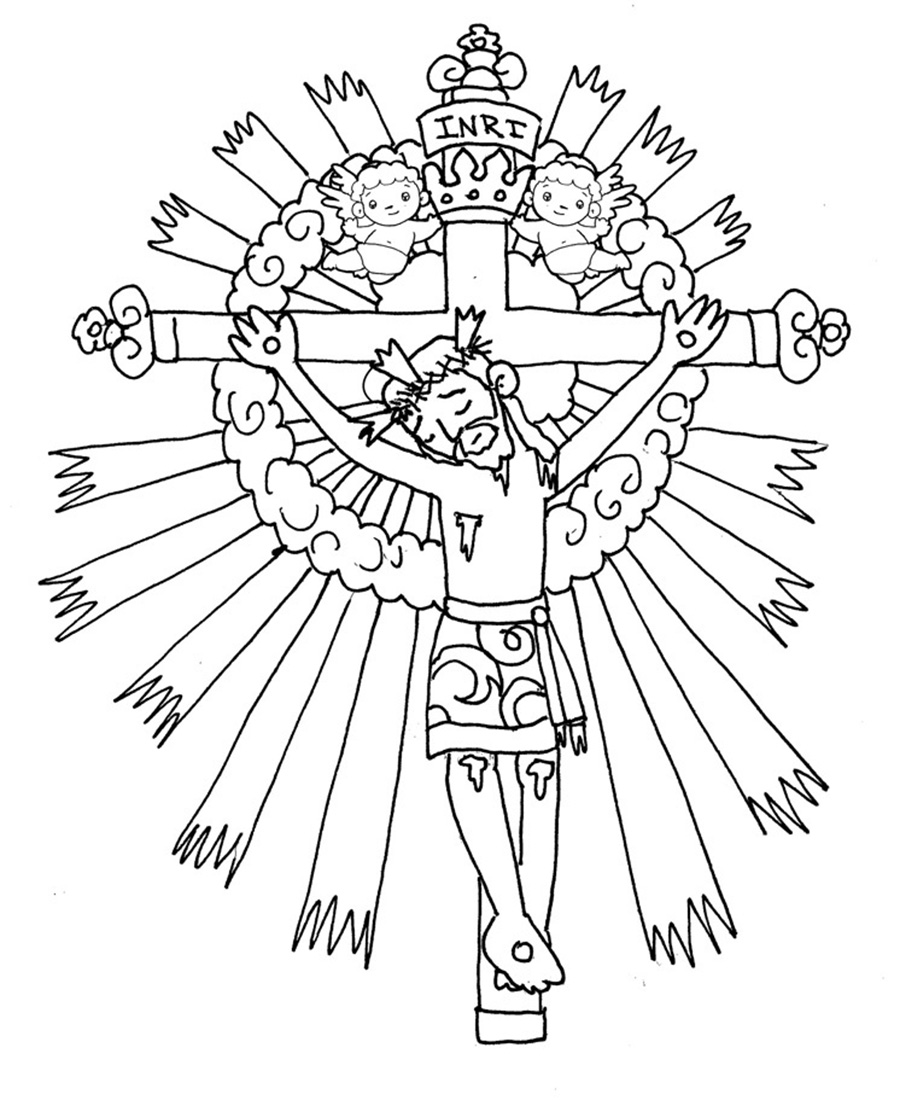 Imprime y colorea dibujos de Jesús en la Última Cena y con la cruz Imprime y colorea dibujos de Jesús en la Última Cena y con la cruz
